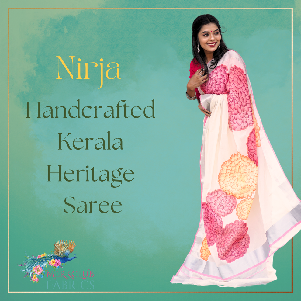 Handcrafted Kerala Heritage Saree - Nirja – MERKCLUB